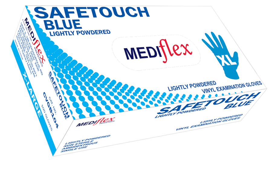 Mediflex Vinyl Glove (Blue) Low Powder